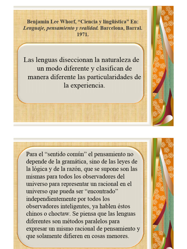 CIENCIA Y LINGUISTICA...BENJAMIN LEE WHORF | PDF