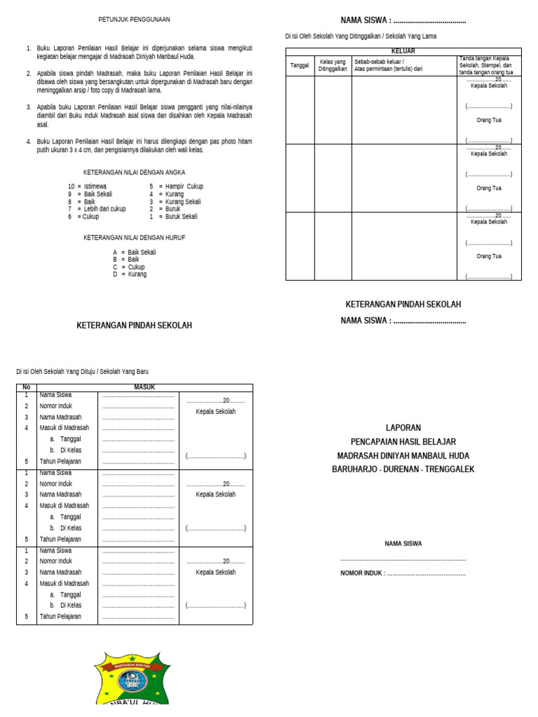 Raport Diniyah | PDF