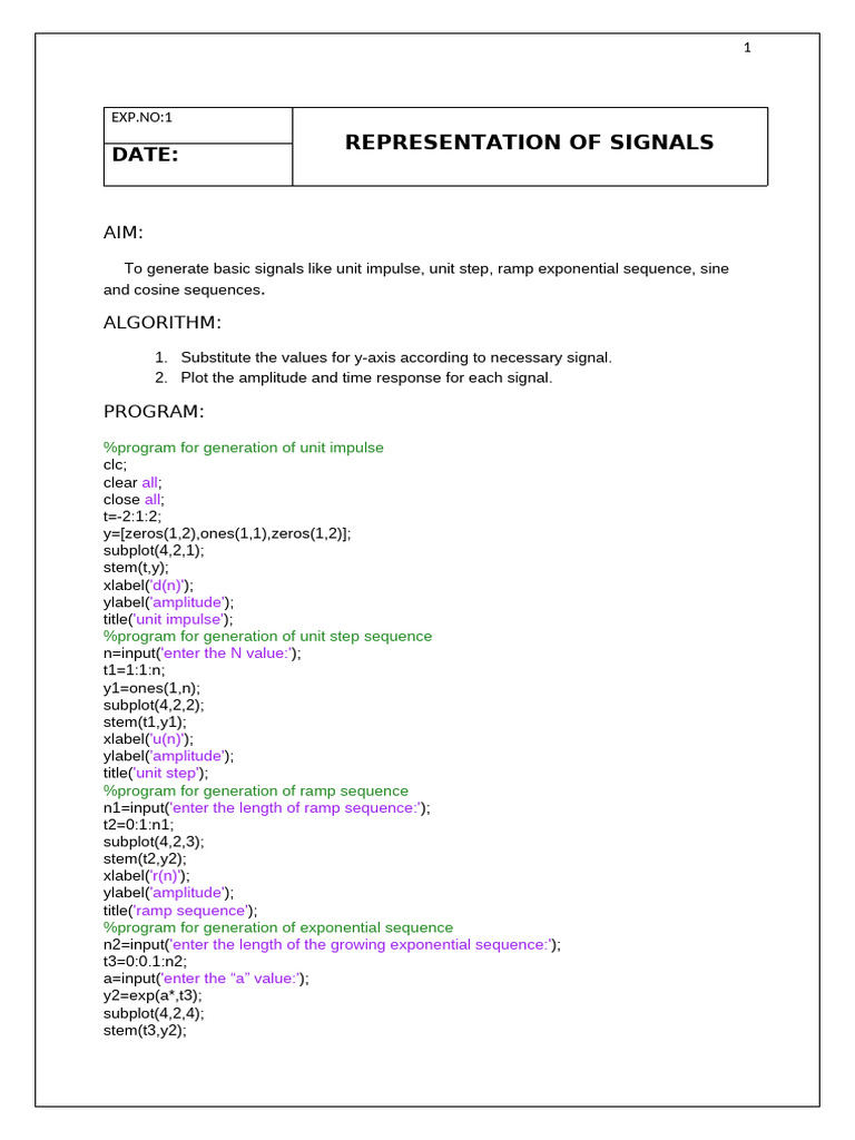 DSP Lab To Print | PDF
