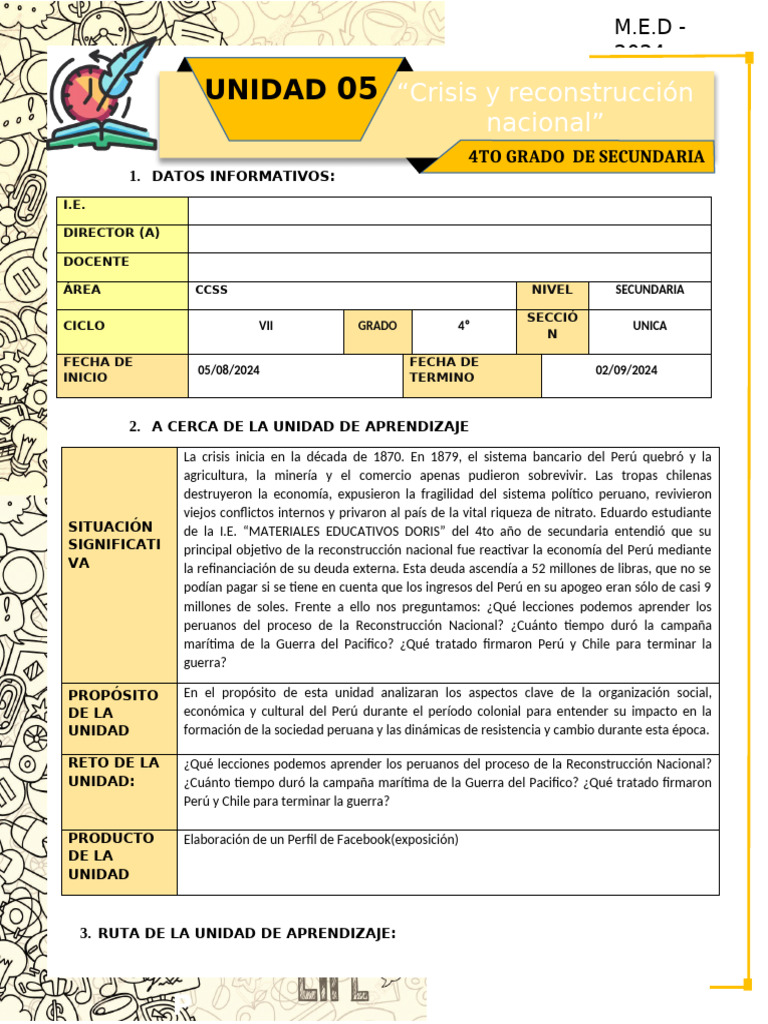 4º Unidad 5 Ccss - 2024 - Agosto | PDF