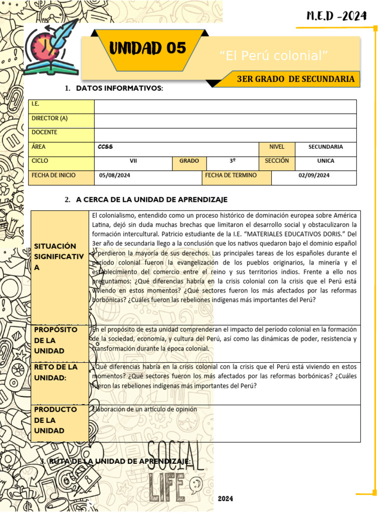 3º Unidad 5 Ccss -2024 - Agosto | PDF