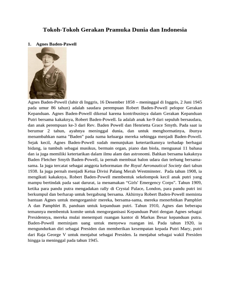 Tokoh Pramuka Dunia dan Indonesia | PDF | Sejarah