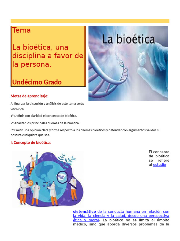 La Bioética y sus dilemas | PDF