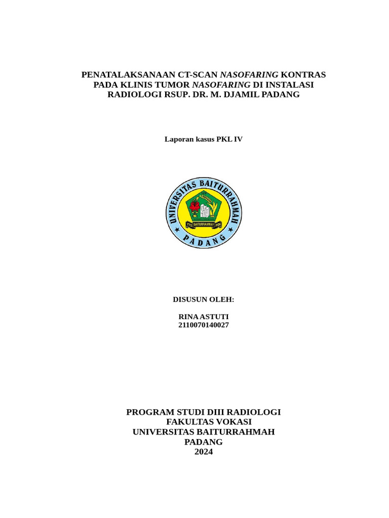 Penatalaksanaan CT-Scan Nasofaring Kontras | PDF