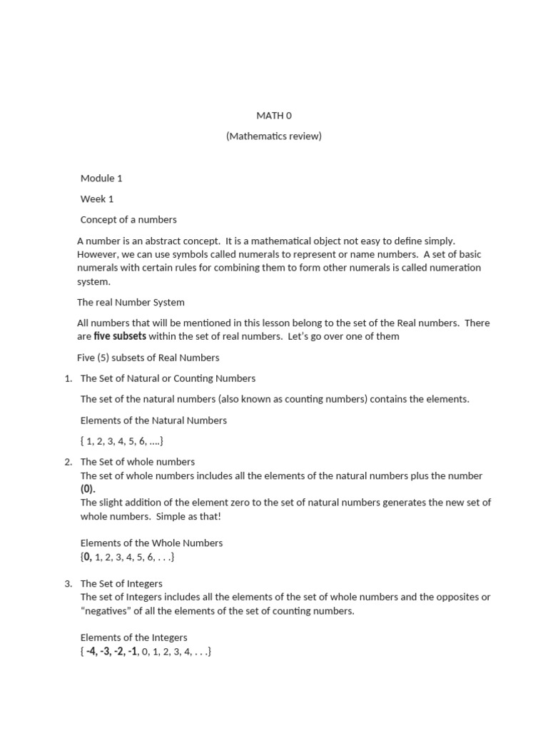 MATH-0-Module-1-Week-1 | PDF