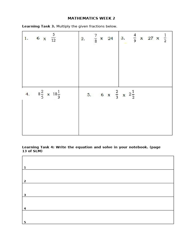 Q1 - Mathematics Week 2 | PDF