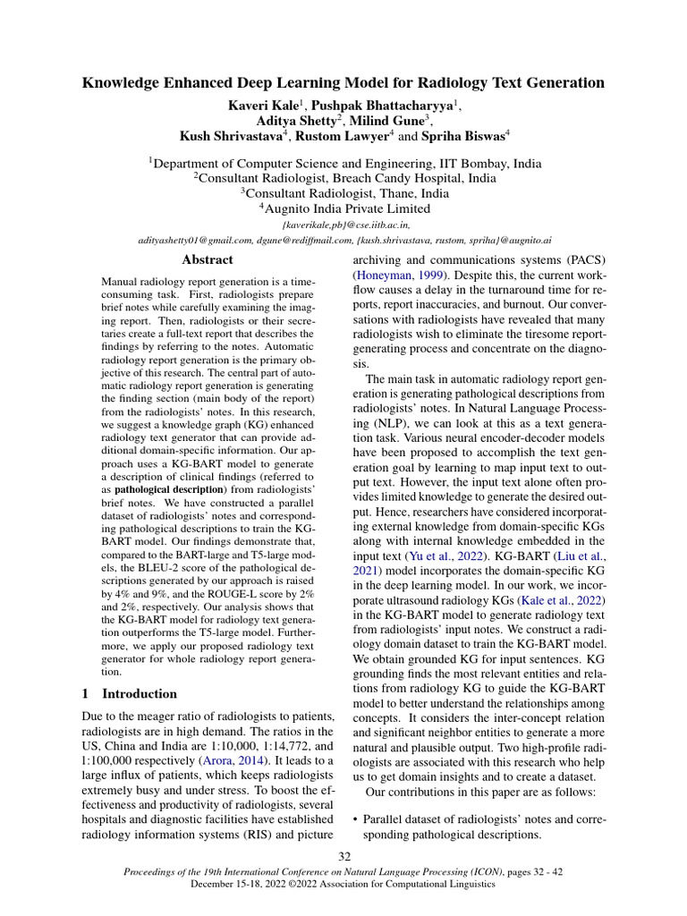 Radiology Text Generation | PDF