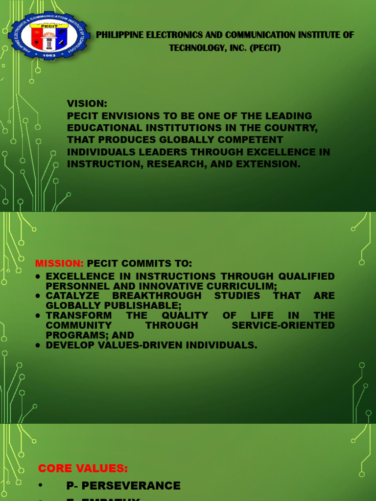 Pecit Vision & Mission | PDF