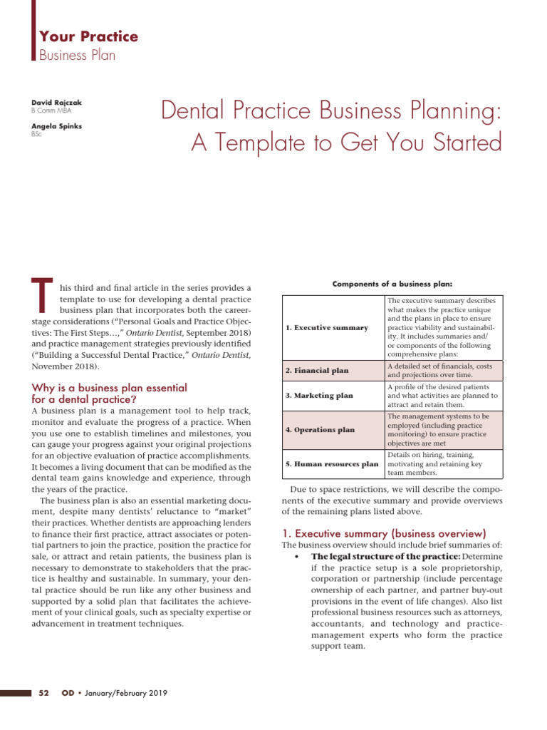 Sample Dental Clinic Business Plan | PDF