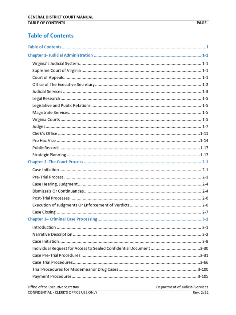 Virginia Court General Manual | PDF