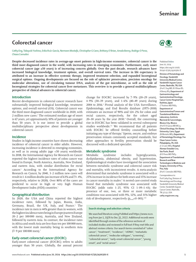 Colorectal Cancer | PDF