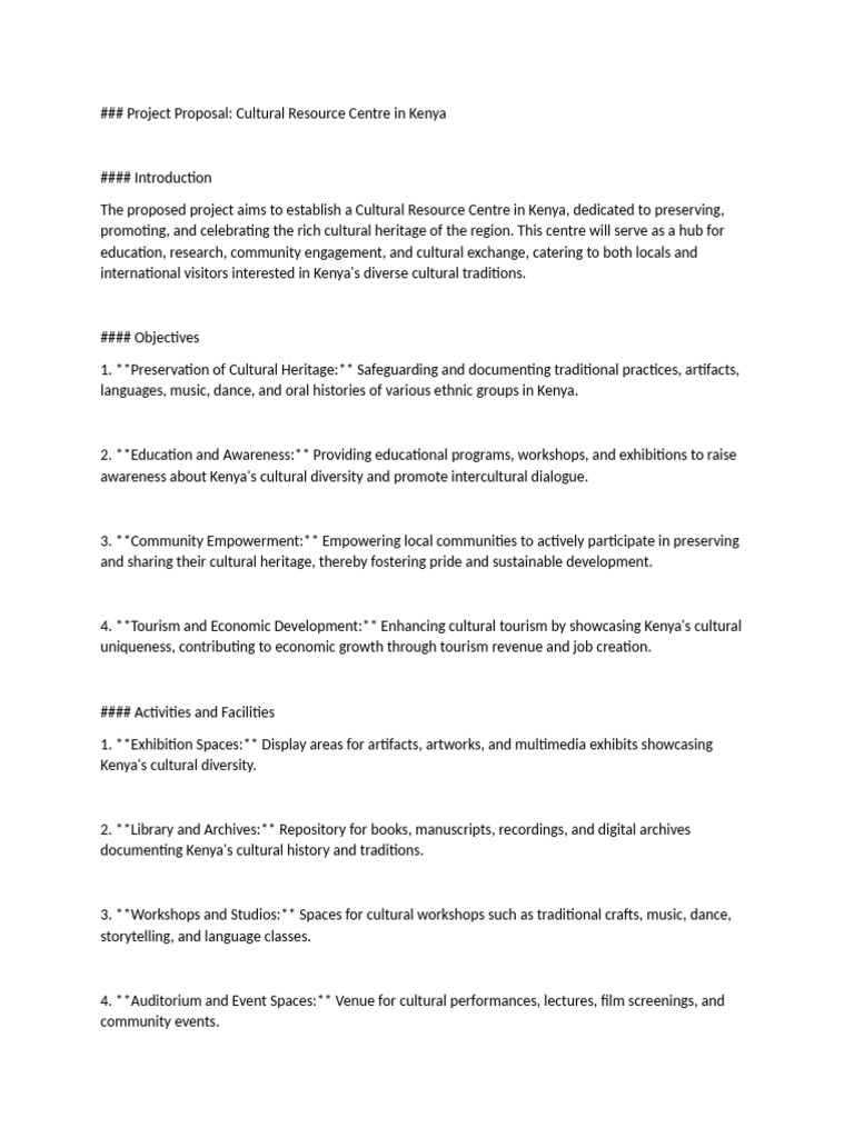 Project Proposal Cultural Dance | PDF