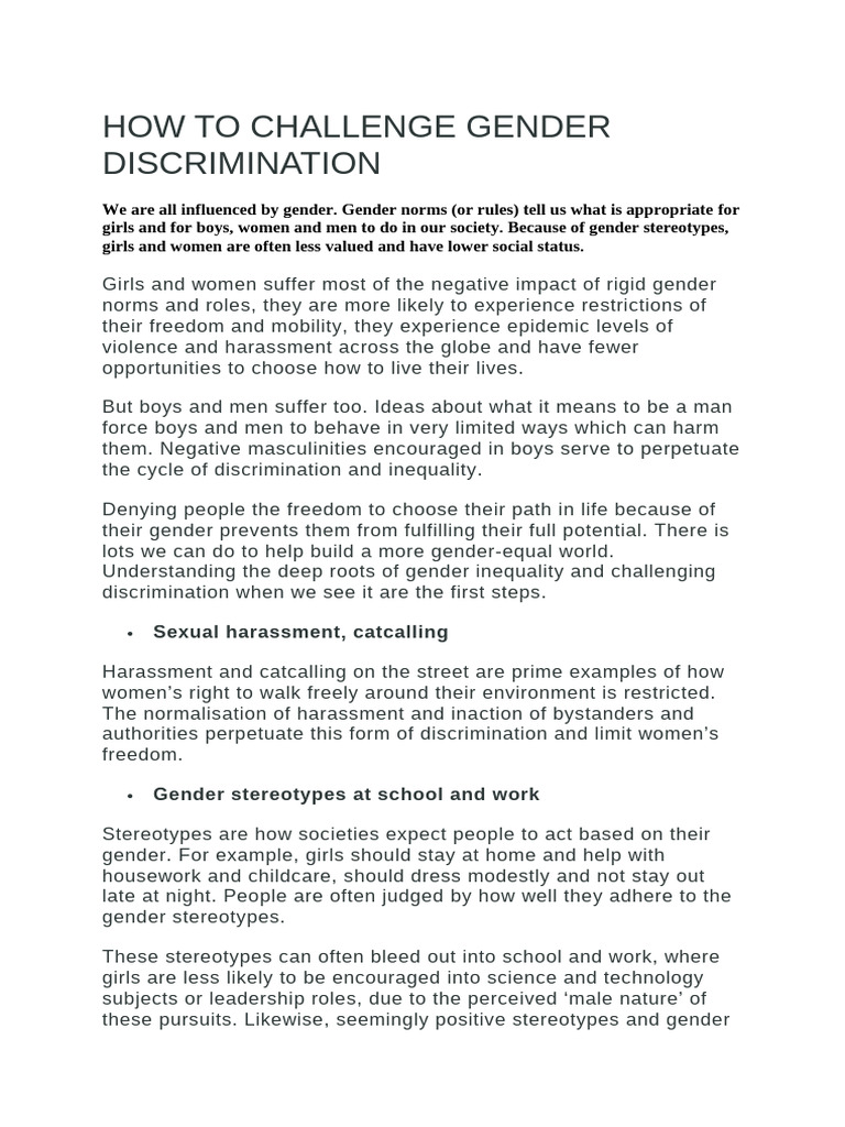 Gender discrimination | PDF