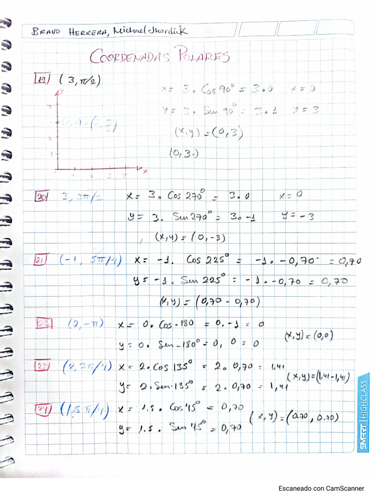 CoordenadasPolares (BRAVO HERRERA Michael Jhordick) MatSup | PDF