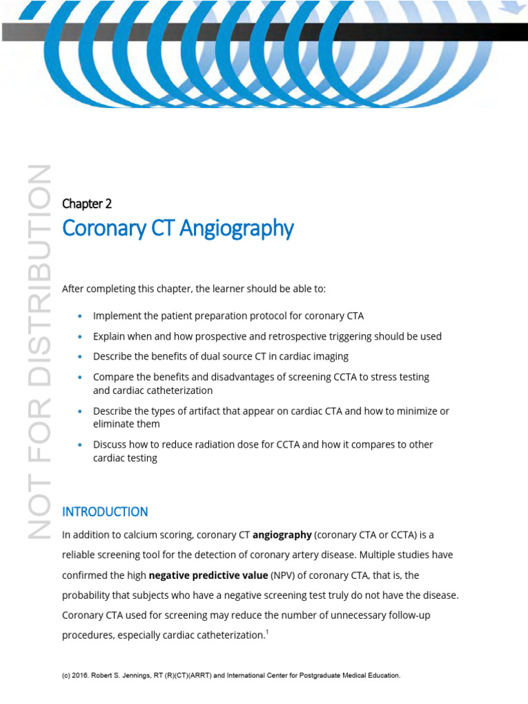 Chapter 2 - Coronary CT Angiography | PDF
