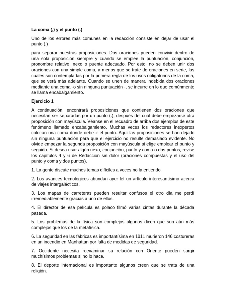 La Coma y El Punto | PDF | Puntuación | Artes del Lenguaje y Comunicación