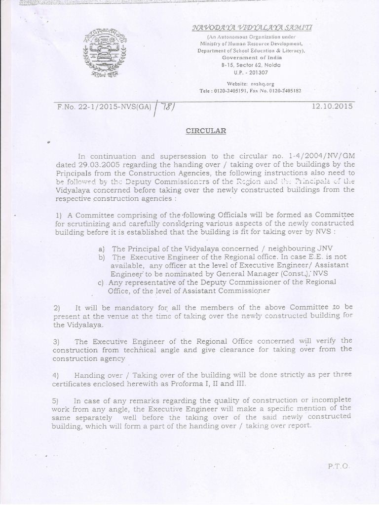 NVS Upload Archive Handing Over Taking Over | PDF