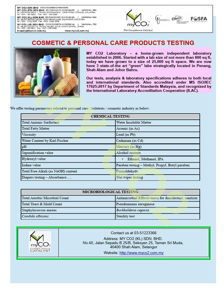 Cosmetic & Personal Care Package | PDF