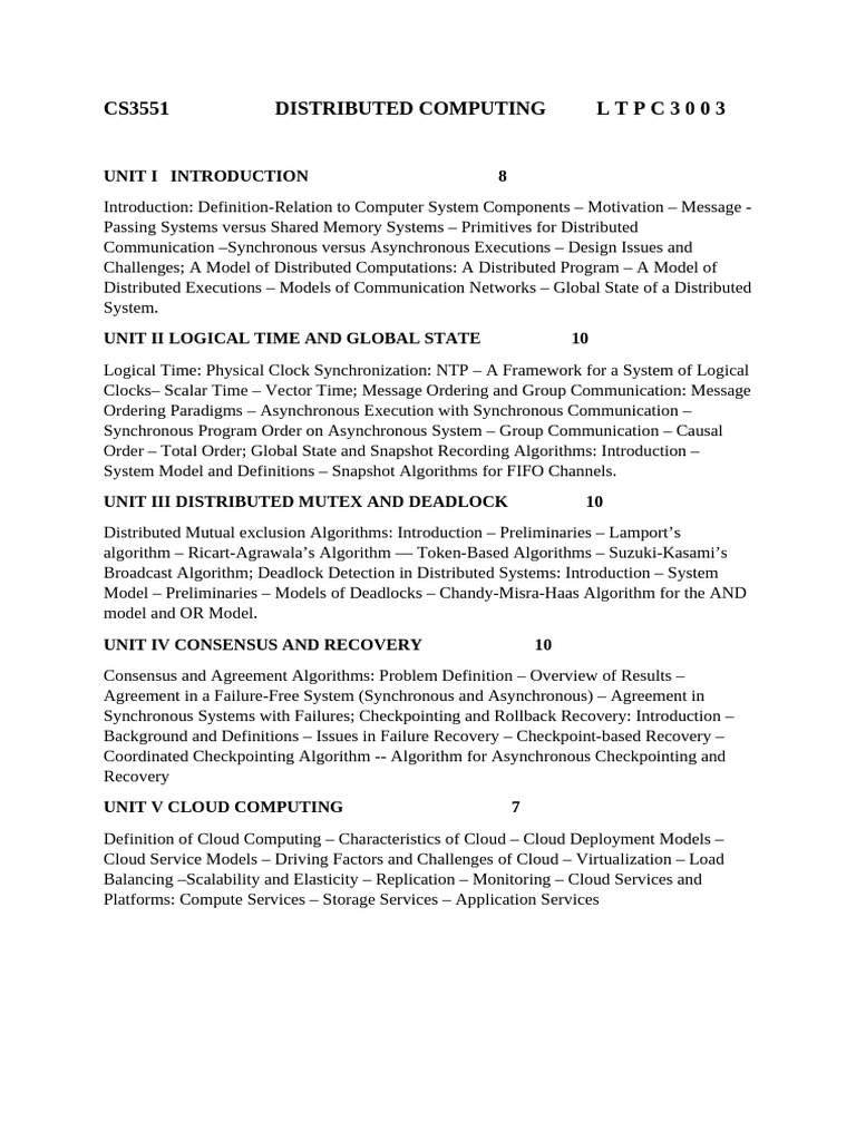 Cs3551 Distributed Computing | PDF
