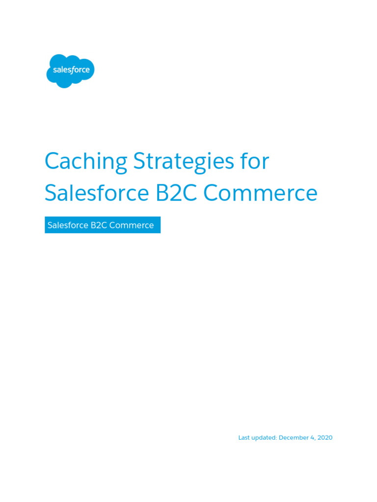 Caching Strategies For Salesforce B2C Commerce | PDF