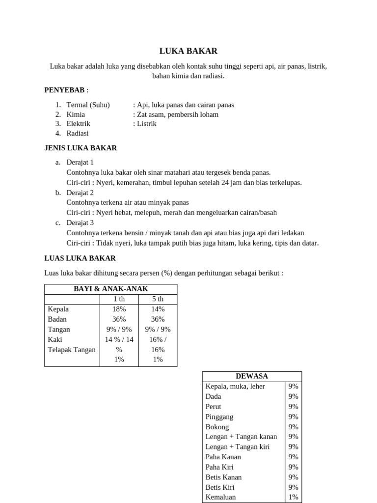 Materi Leaflet Luka Bakar | PDF