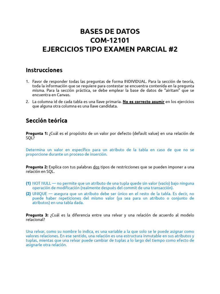 Preguntas bases de datos | PDF