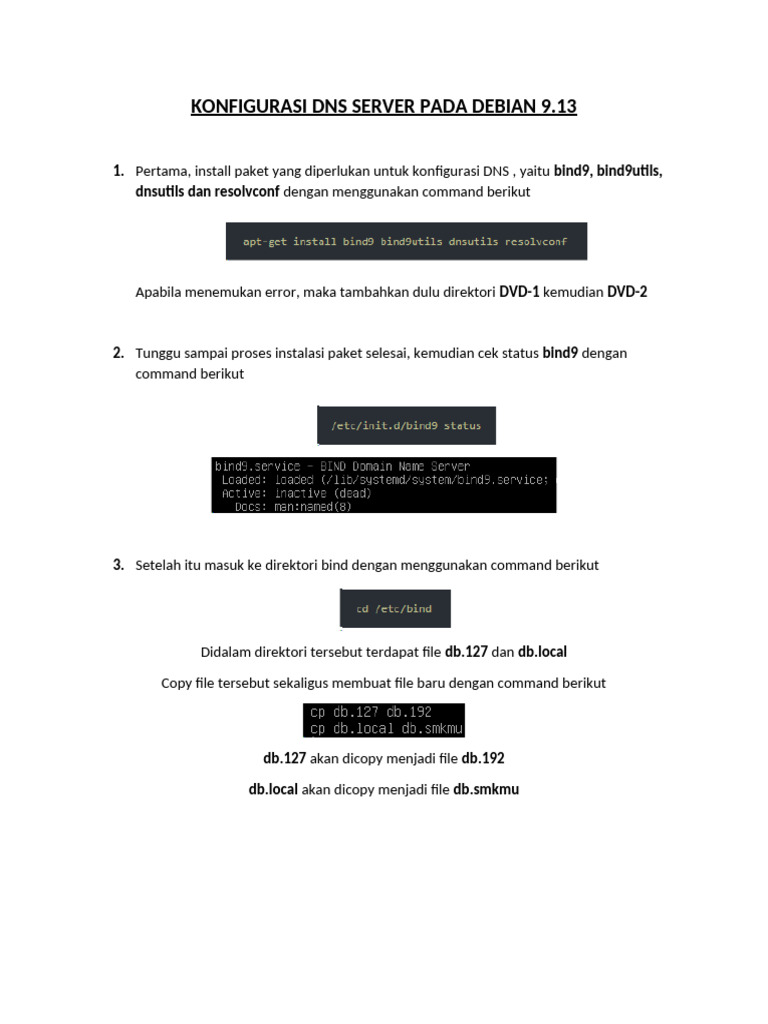 Konfigurasi DNS Server Pada Debian 9 | PDF