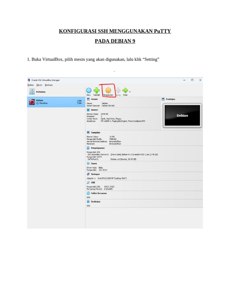 KONFIGURASI SSH MENGGUNAKAN PuTTY | PDF