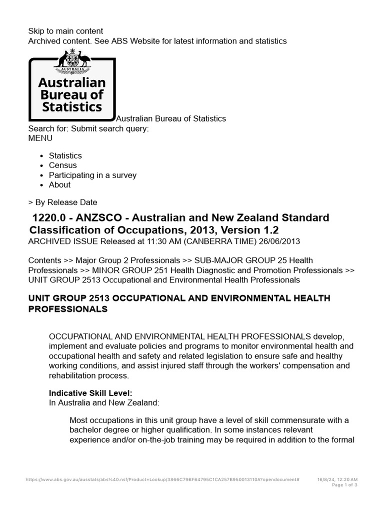 ANZSCO - Australian and New Zealand Standard Classification of Occupati ...