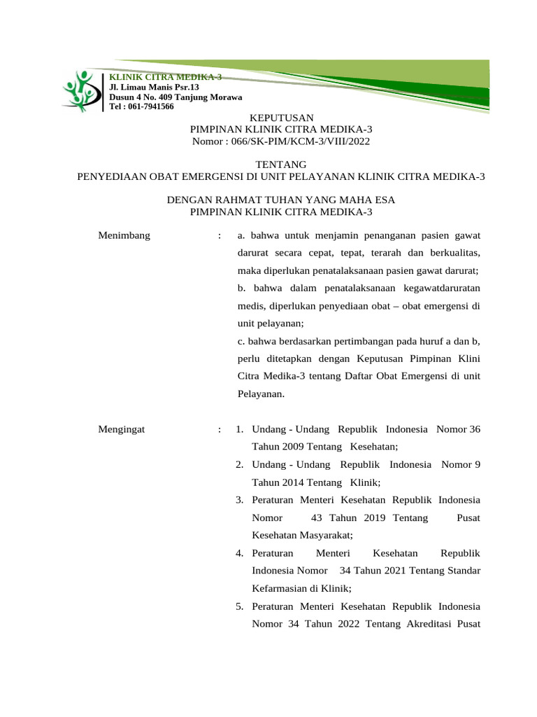 SK Obat Emergensi | PDF