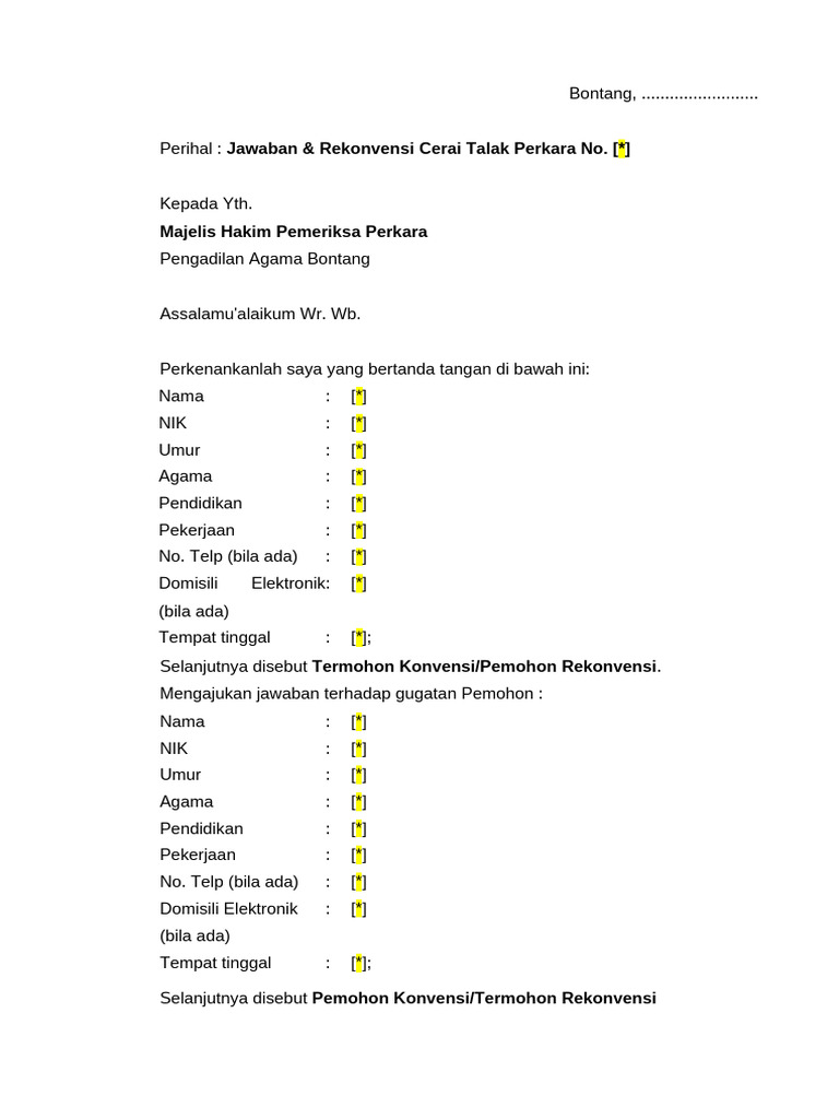 CT 2 Rekonvensi | PDF