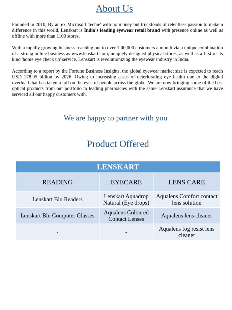 Training Module - Lenskart | PDF