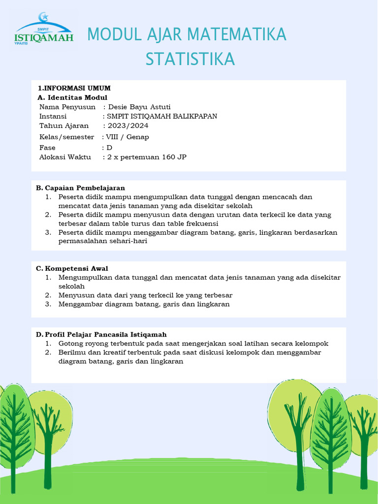 Modul Ajar Math Statistika | PDF