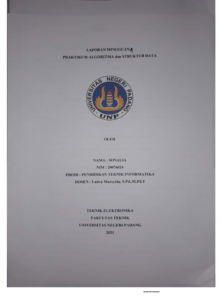 Laporan Mingguan Labsheet 4 Sonalia (20076024) | PDF