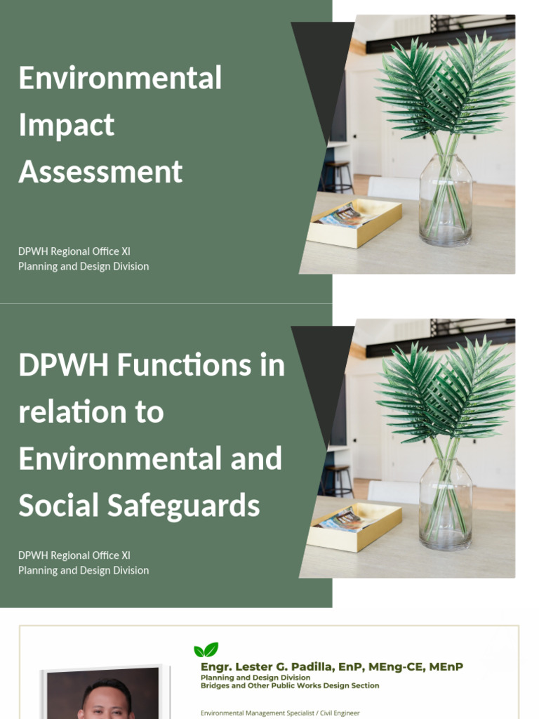 DPWH XI Environmental Safeguards Guide | PDF | Environmental Impact ...