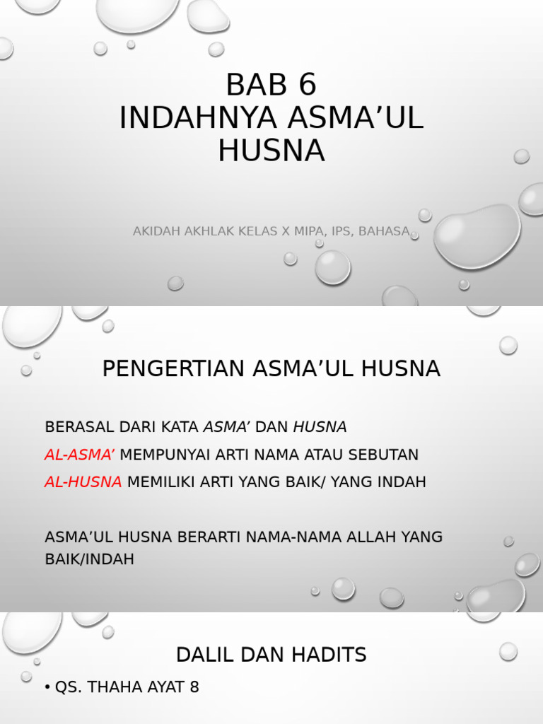 BAB 6 ASMAUL HUSNA | PDF