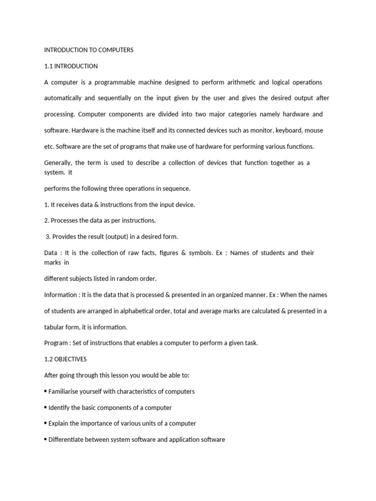 Introduction To Computers | PDF | Computer Data Storage | Usb Flash Drive