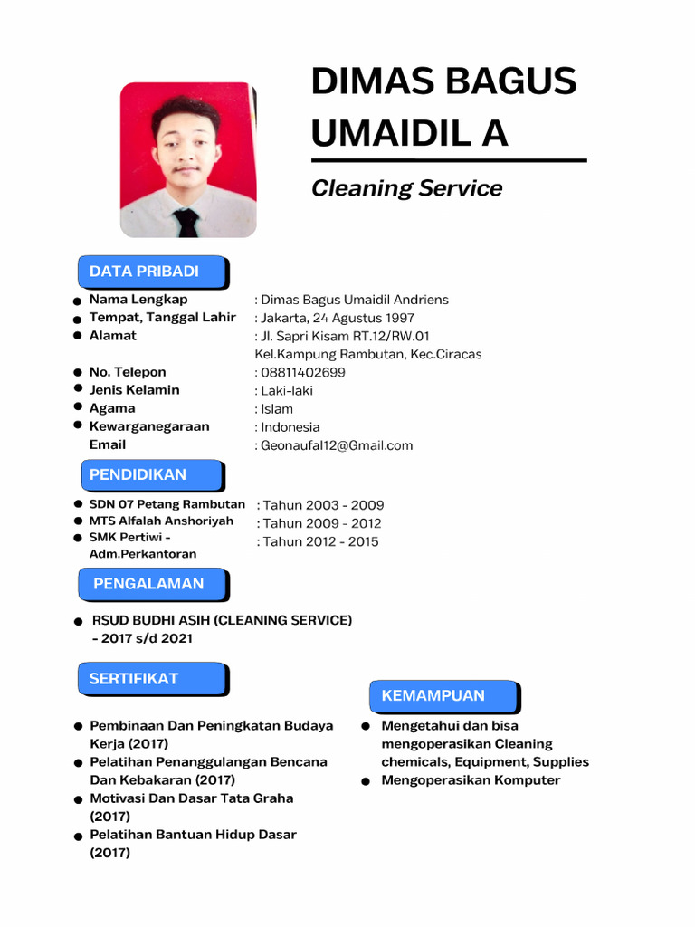 CV Dimas Bagus Umaidil A | PDF