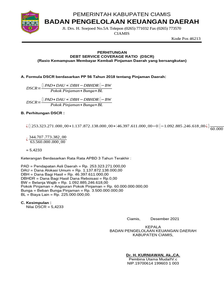 Perhitungan Rasio DSCR | PDF