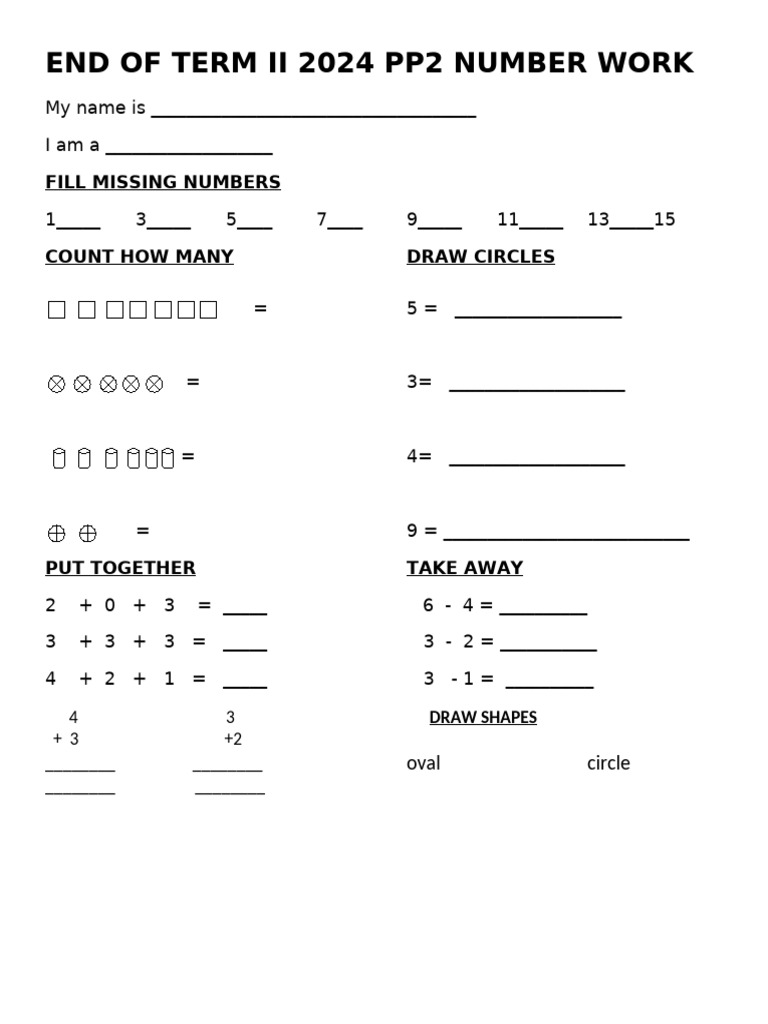 End of Term II 2024 Pp2 Number Work | PDF