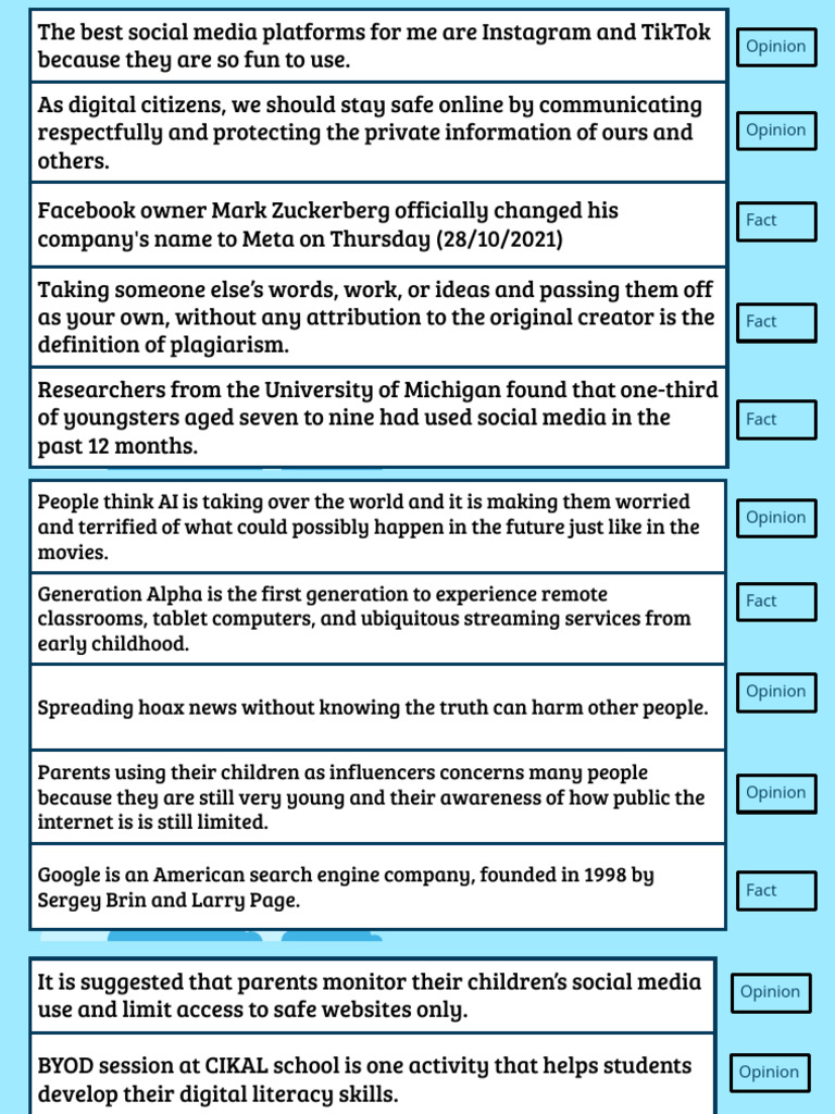 Fact and Opinion Sentence | PDF