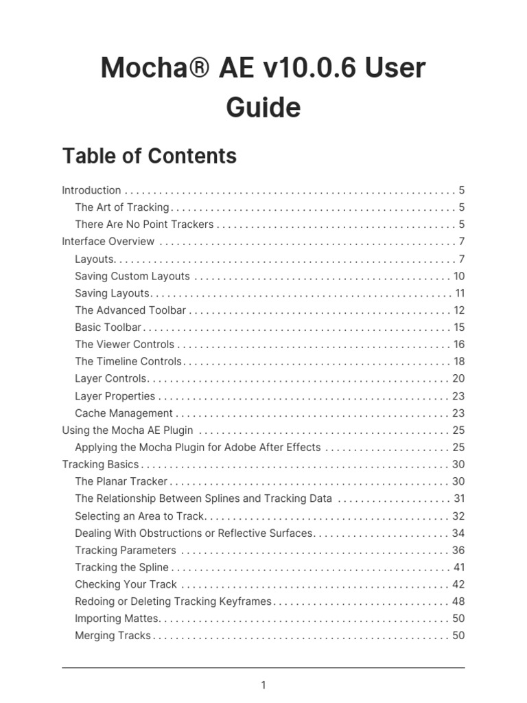 Mocha AE UserGuide | PDF