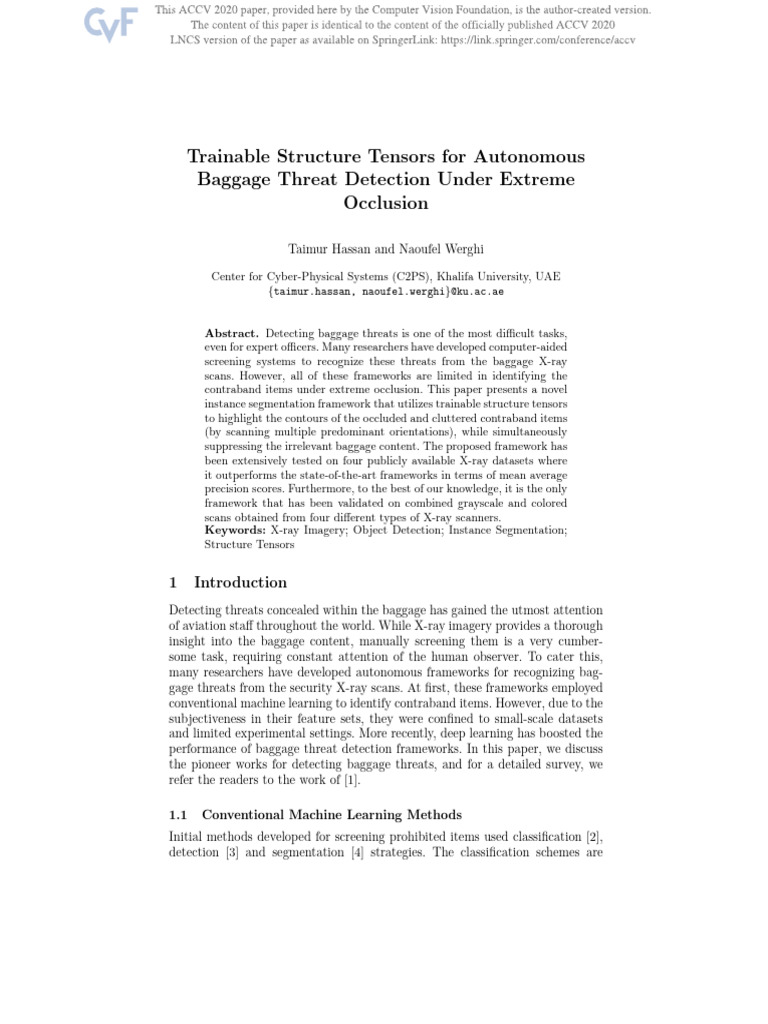 Hassan Trainable Structure Tensors For Autonomous Baggage Threat ...