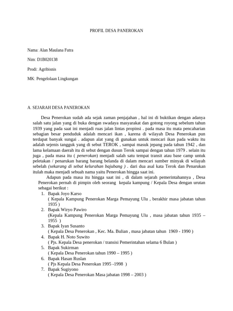 Revisi Pengling - Alan Maulana Futra - D1B020138 Salinan | PDF