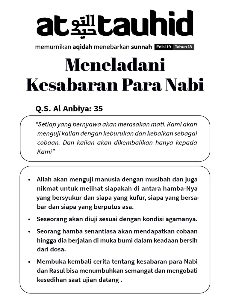 Meneladani Kesabaran para Nabi (Ebook) | PDF