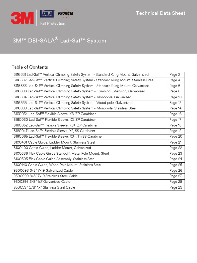 Vertical Life Line Data Sheet | PDF | Stainless Steel | Steel