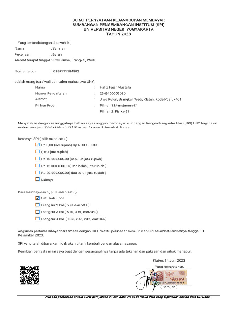 Cetak Form Uppa | PDF