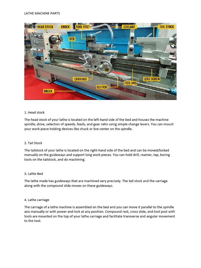 Part of Lathe Machine | PDF