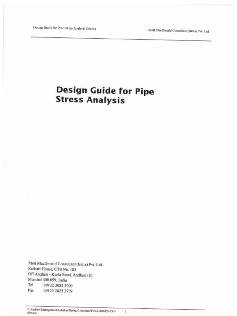 PIP-DG-009 - Design Guide For Stress Analysis | PDF