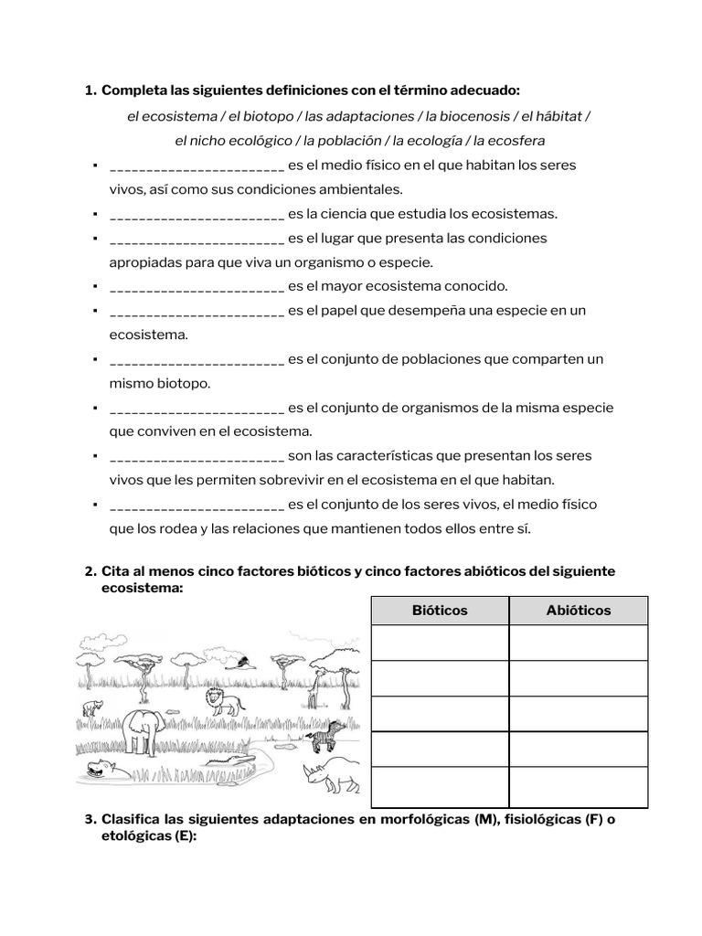 Tarea Repaso Ecosistemas PDF | PDF